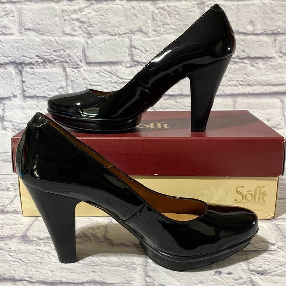 Sofft | Shoes | New Sofft Black Patent Leather High Heels Pumps ...
